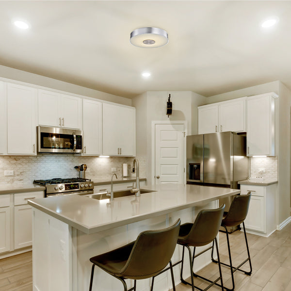 11 Inch Round LED Brushed Aluminum Ceiling Light, Fusion, Surface Mount ...