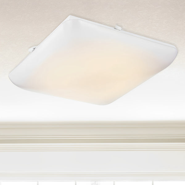 11 Inch Square LED Puff Ceiling Light, Cloud, White, Surface Mount, 12 ...