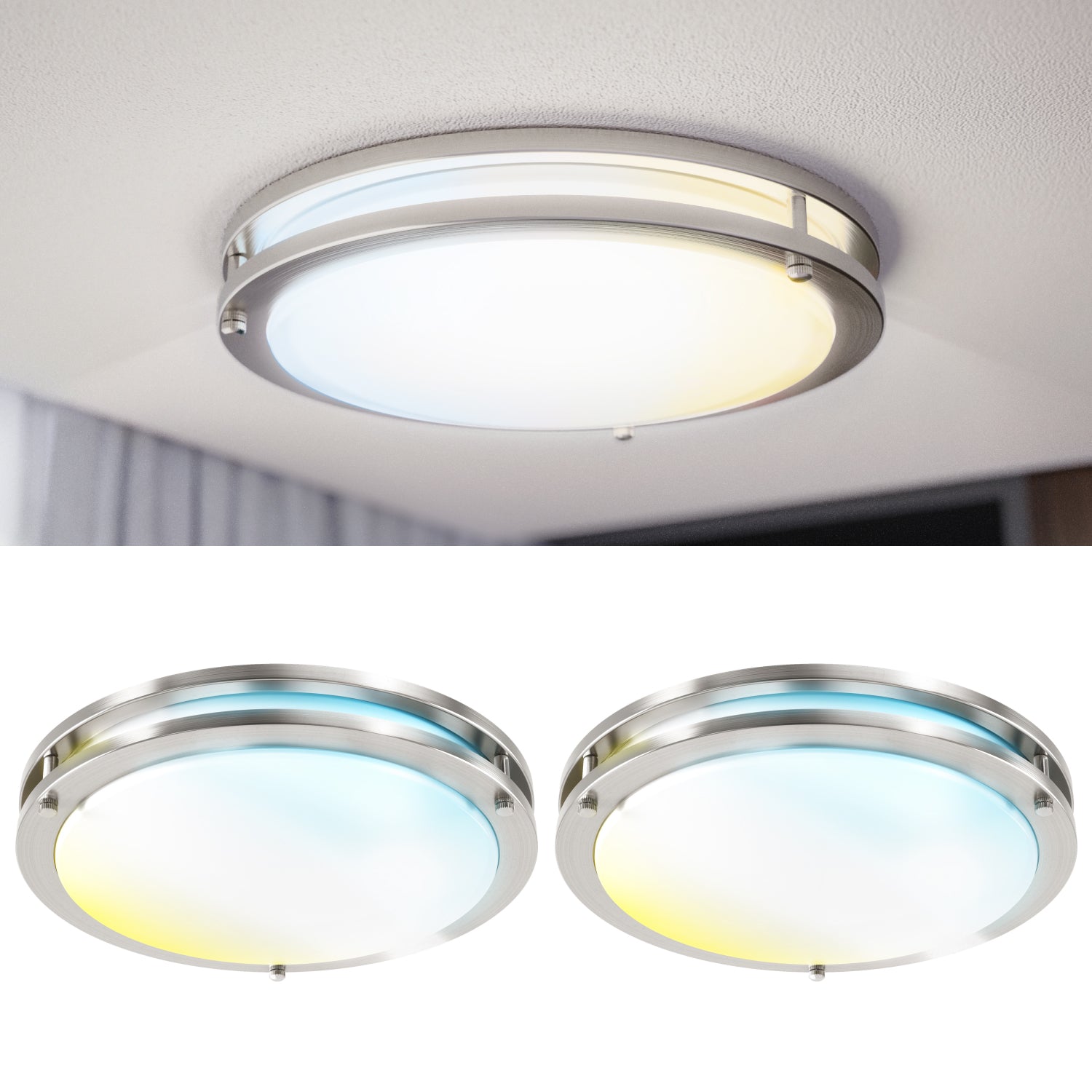 12" Brushed Nickel Ceiling Fixture | LED LIGHTING | SUNCO – Sunco Lighting