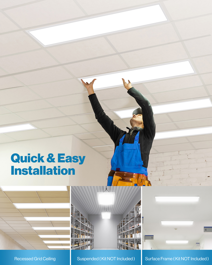 LED Ceiling Panel 1x4, 46W | Commercial Lighting | SUNCO – Sunco Lighting