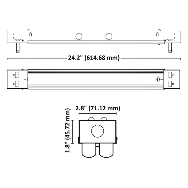 2ft T5 LED Ready Strip Light Fixture, Double-Lamp, Non-Shunted, Single ...
