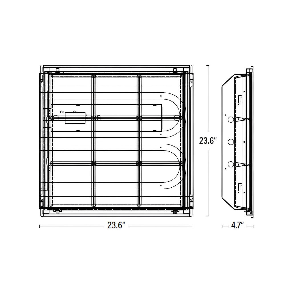 2x2 T8 LED Ready Parabolic Troffer, Non-Shunted, Single/Double Ended ...