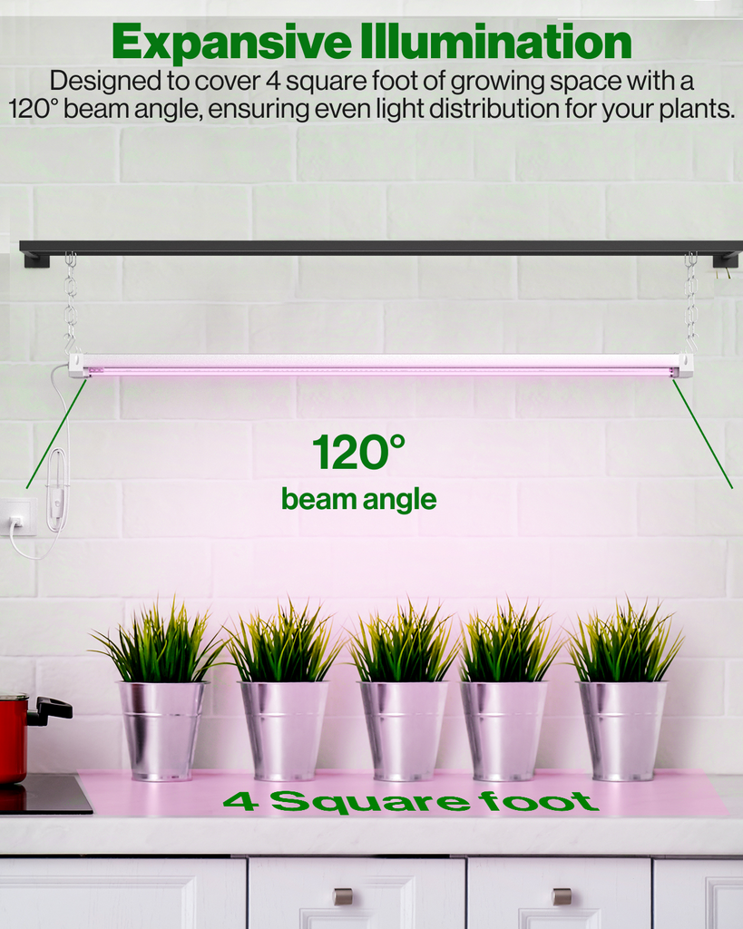 SuncoGrow LED Grow Light, 4ft, 40W Full Spectrum, Linkable – Sunco Lighting