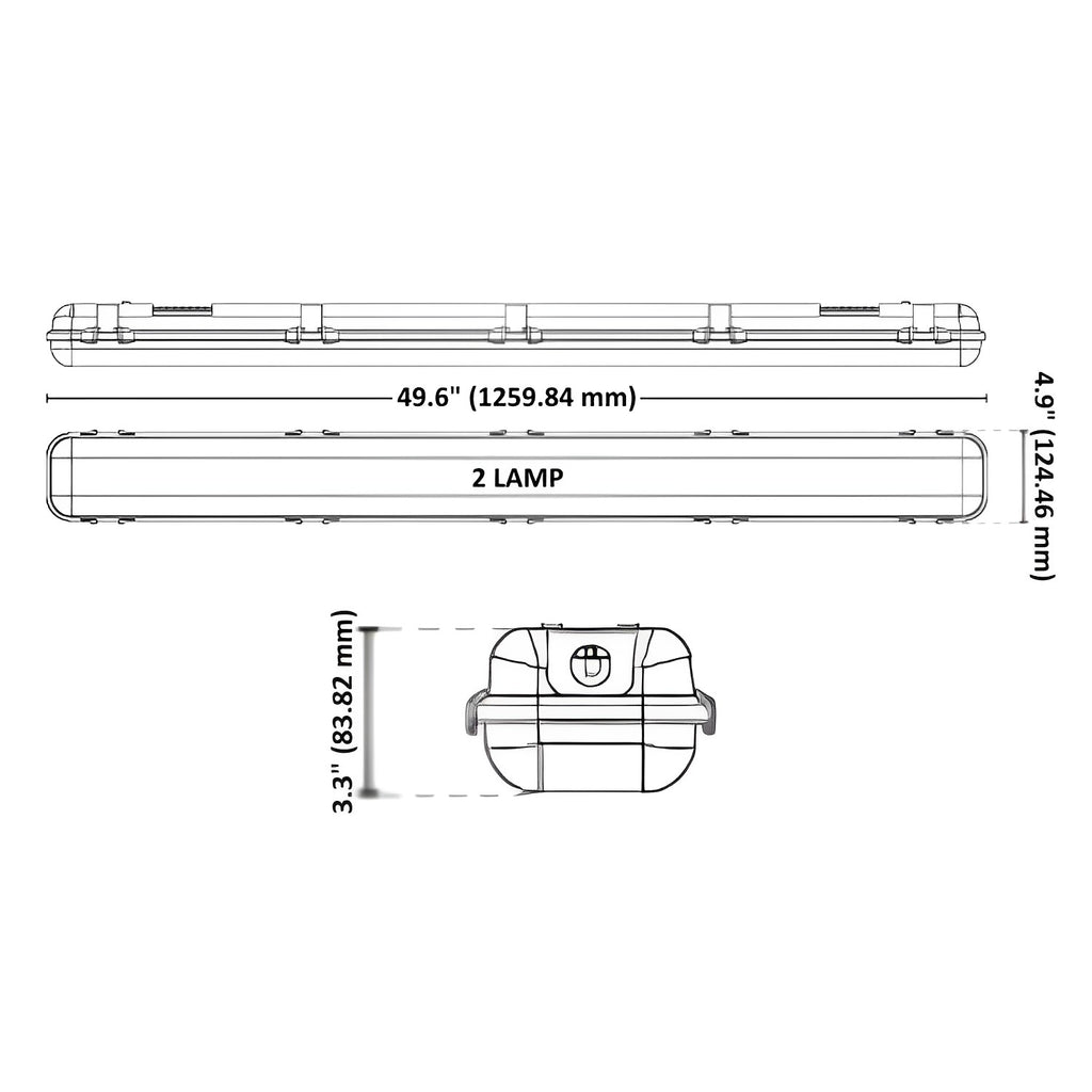 4ft T8 LED Ready Vapor Tight Fixture, Double-Lamp, Non-Shunted, Double – Sunco Lighting