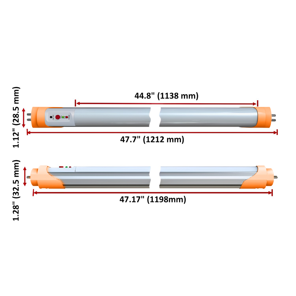 T8 LED Tube with Emergency Battery, 4ft, Clear, Bypass, Type B, 18W, D – Sunco Lighting