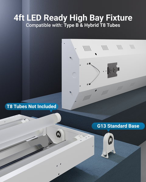4ft T8 LED Ready Linear High Bay, 4-Lamps | LED LIGHTING | SUNCO ...