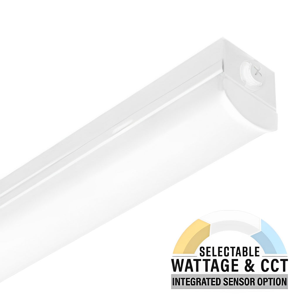 4ft LED Strip Light Fixture, 30W/25W/18W, Selectable Wattage & CCT, 39 ...