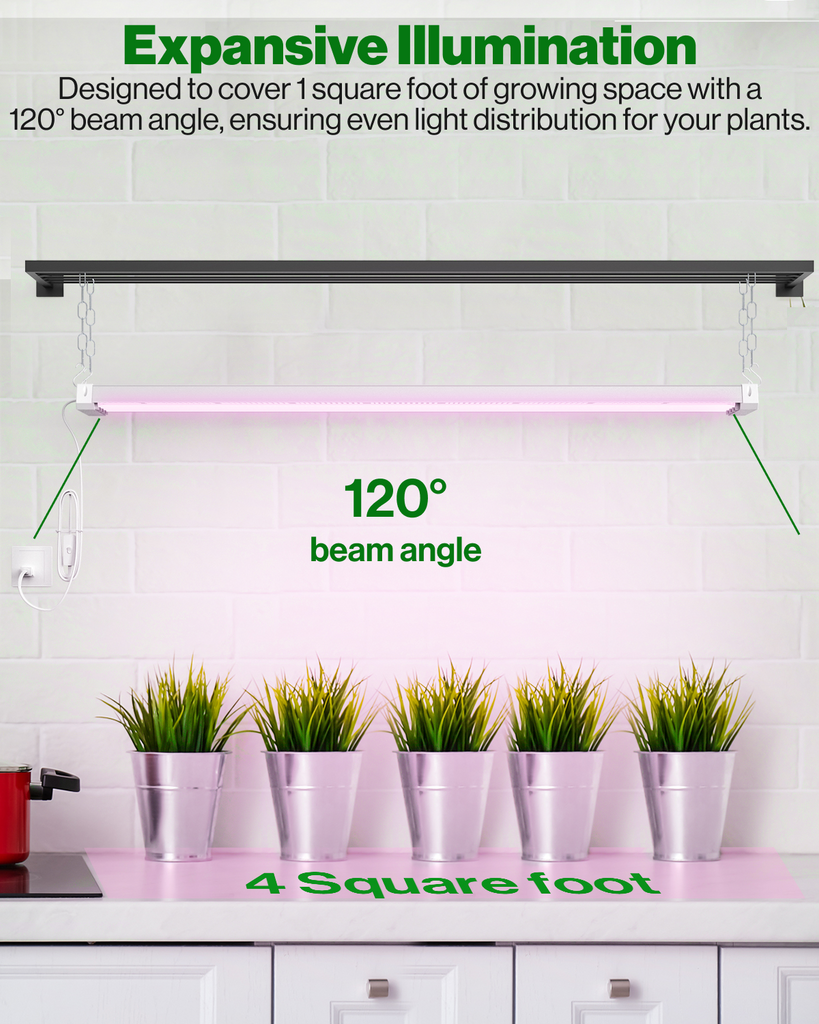 SuncoGrow Full Spectrum LED Grow Light, 4ft, 80W, Linkable – Sunco Lighting
