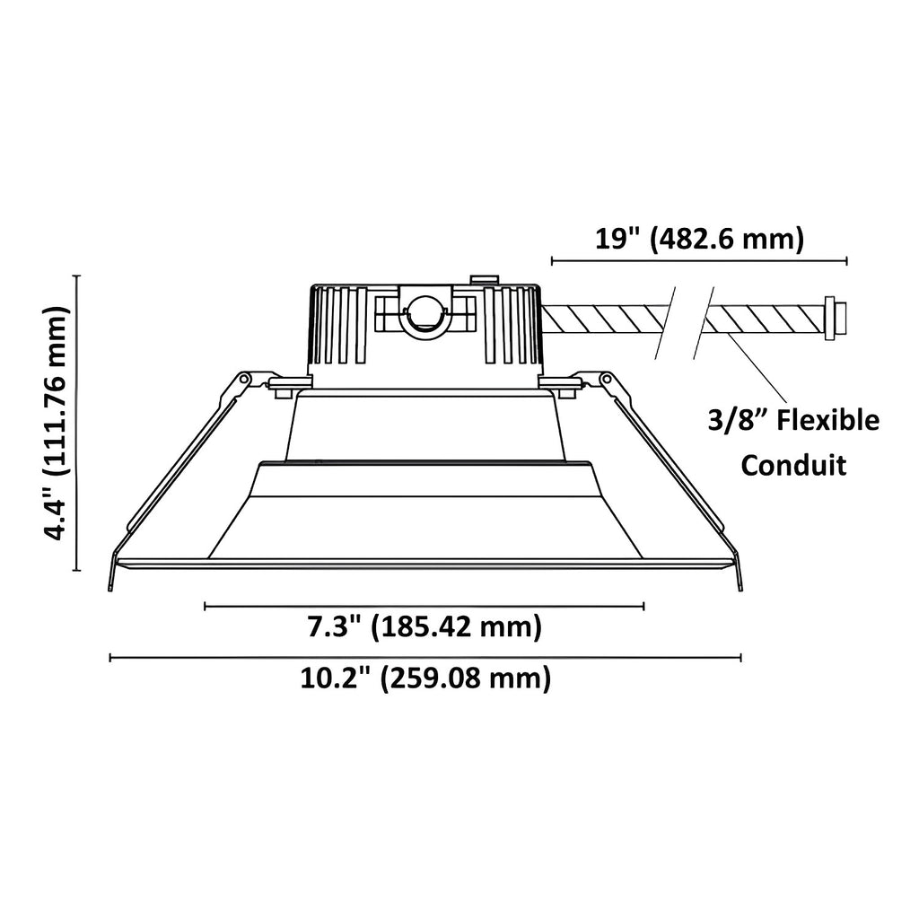 Commercial Recessed LED Retrofit Lighting, 8 Inch, 30W/20W/12W, Select ...