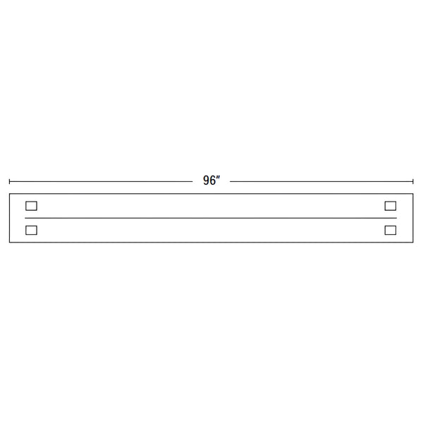 8ft T8 LED Ready Strip Light Fixture, 4-Lamp, Non-Shunted, Single/Doub ...
