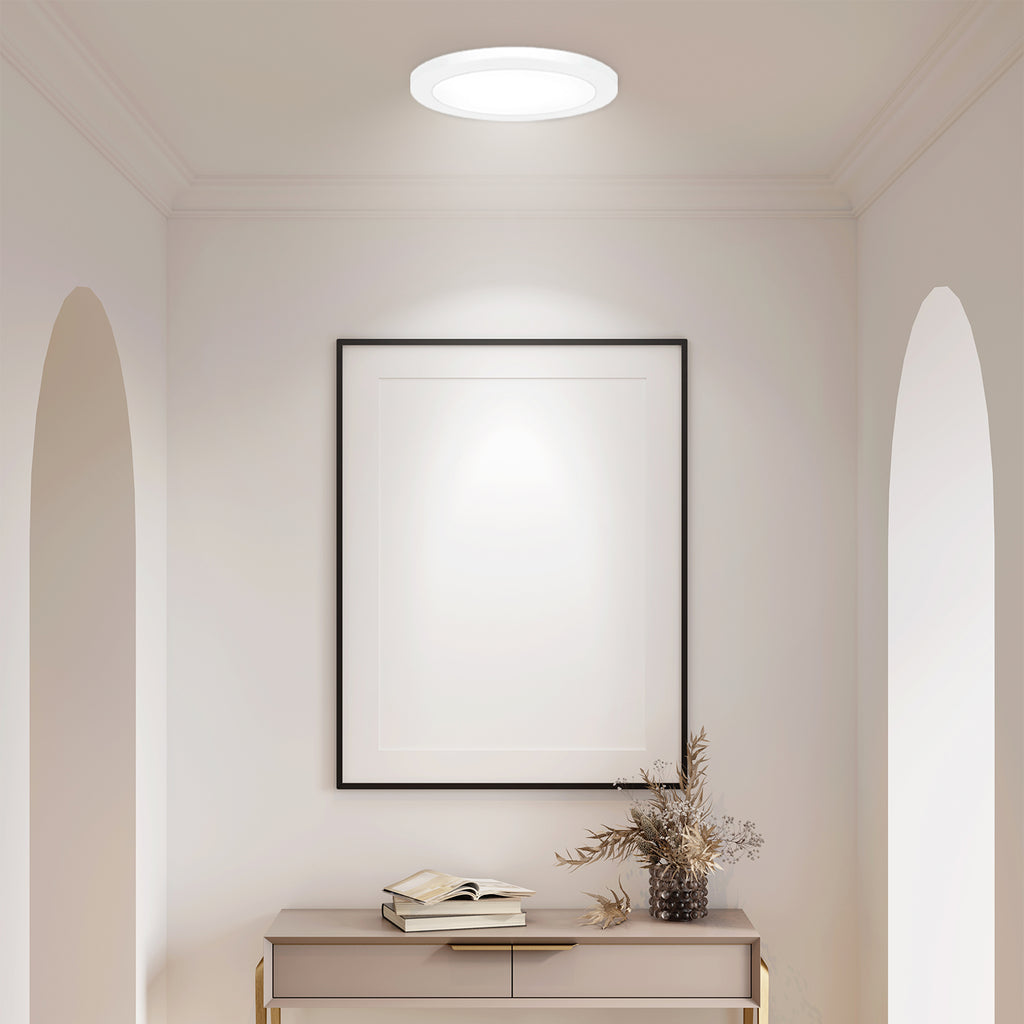 9 Inch Round Ceiling Light, Surface Mount, Selectable CCT, 1300 Lumens ...