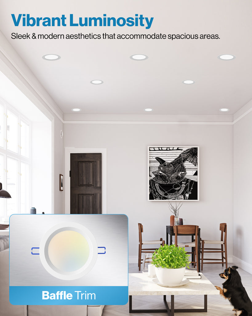 LED Recessed Lighting Kit, 4-Inch, Slim, Baffle Trim | LED LIGHTING ...