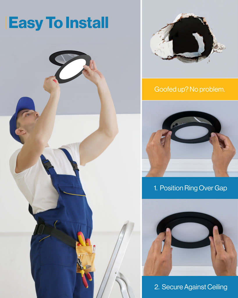 Black Goof Ring for 5/6 Inch Recessed Lights – Sunco Lighting