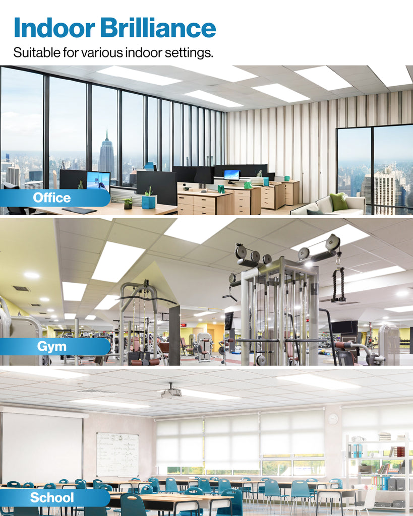 LED Ceiling Panel Light, 72W/60W/50W/40W/30W, 2x4, Selectable Wattage ...