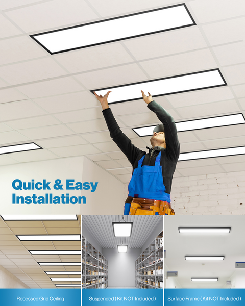 LED Ceiling Panel 1x4, 46W | Commercial Lighting | SUNCO – Sunco Lighting
