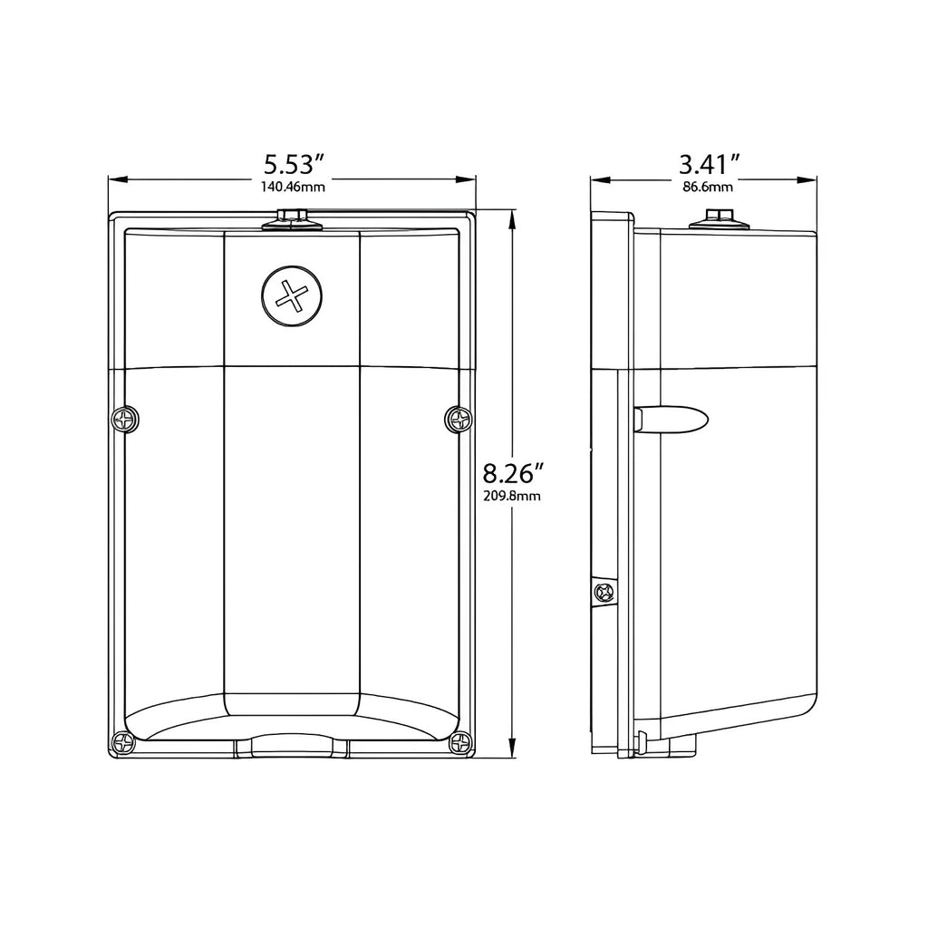 LED Mini Wall Pack, 25W/15W/10W/8W, Dusk to Dawn Photocell, Bronze, Se ...