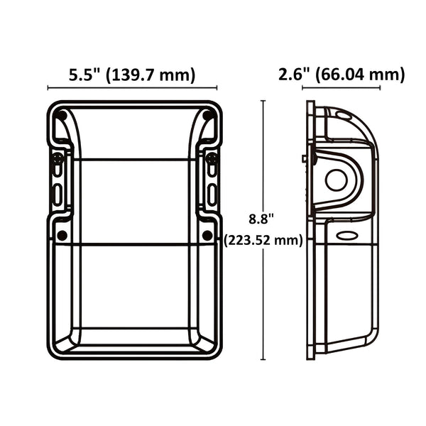 LED Mini Wall Pack, 25W/20W/15W, Dusk to Dawn, Bronze, Selectable Watt ...