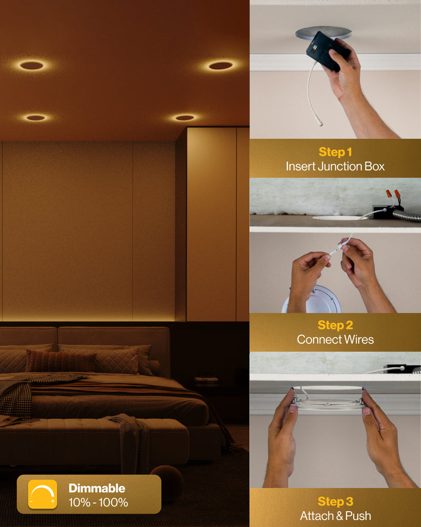 Recessed LED Lighting, 4 Inch, Slim, Wafer Thin, Night Light, Selectab ...