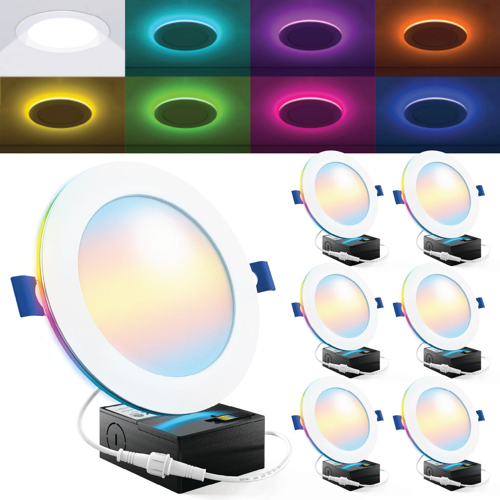 Recessed LED Lighting, 6 Inch, Smart Night Light Slim, Wafer Thin, Smo ...