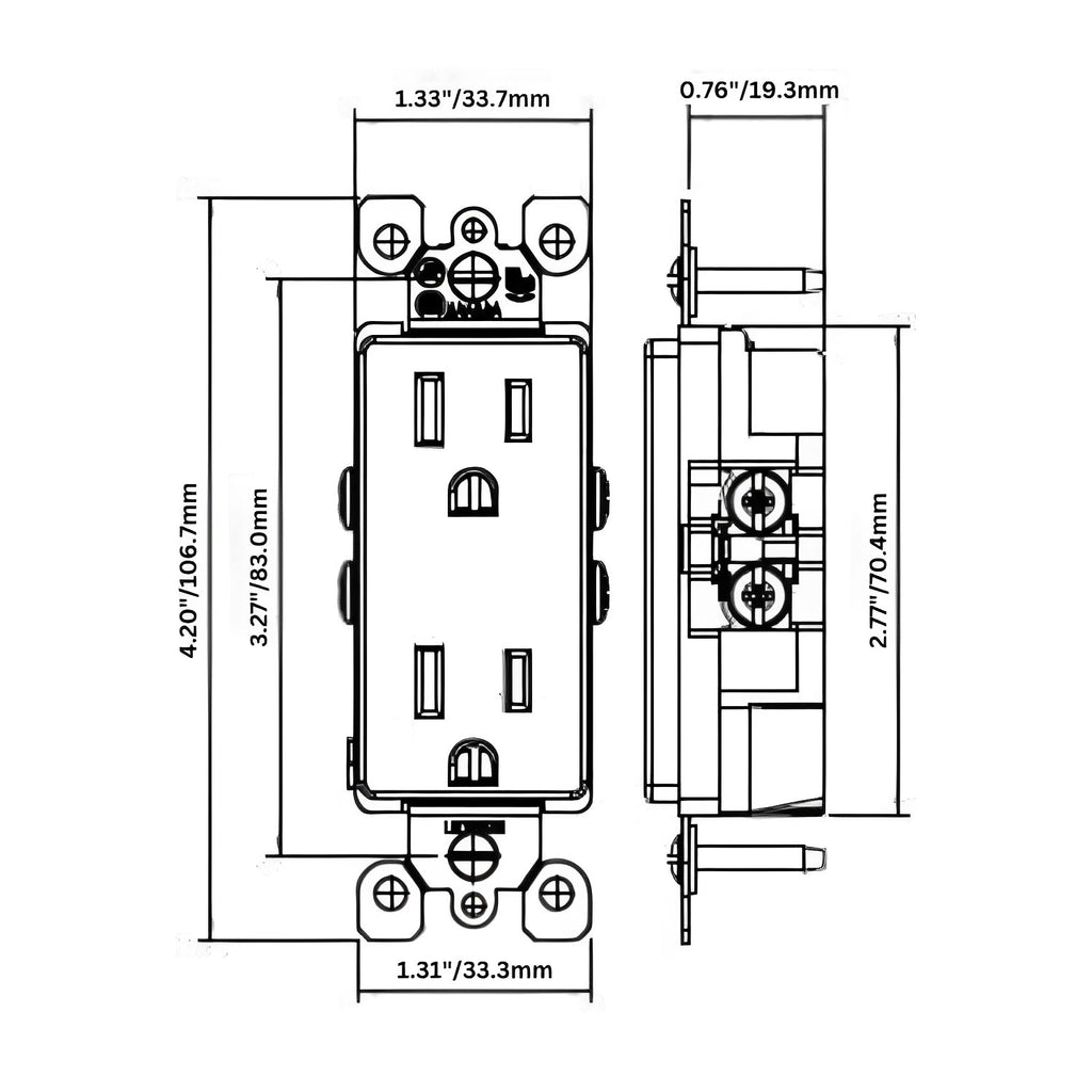 Leviton 15 Amp Tamper Resistant Duplex Receptacle, Outlet, Straight Bl ...