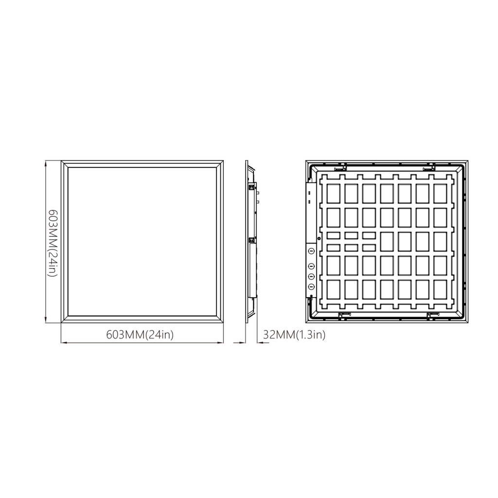 LED 2x2 Ceiling Panel Light, 40W/36W/30W, 120-347V, Selectable Wattage ...