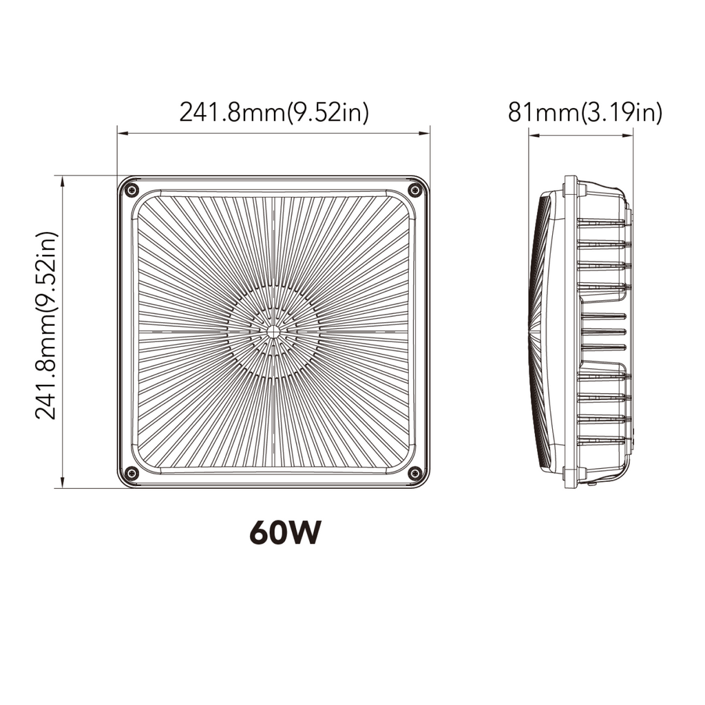 LED Canopy Light, 60W, 5500 Lumens | SUNCO – Sunco Lighting