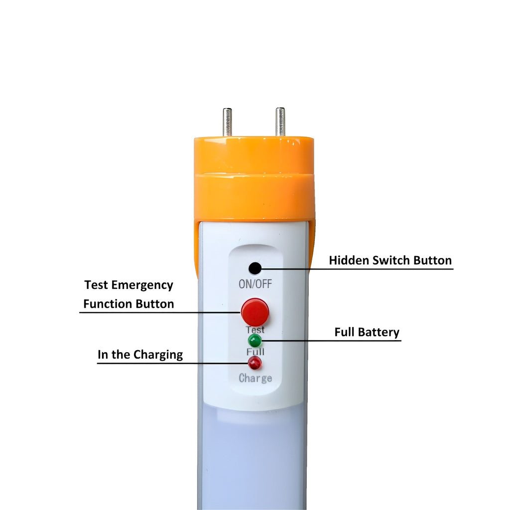 T8 LED Tube with Emergency Battery, 4ft, Clear, Bypass, Type B, 18W, D – Sunco Lighting
