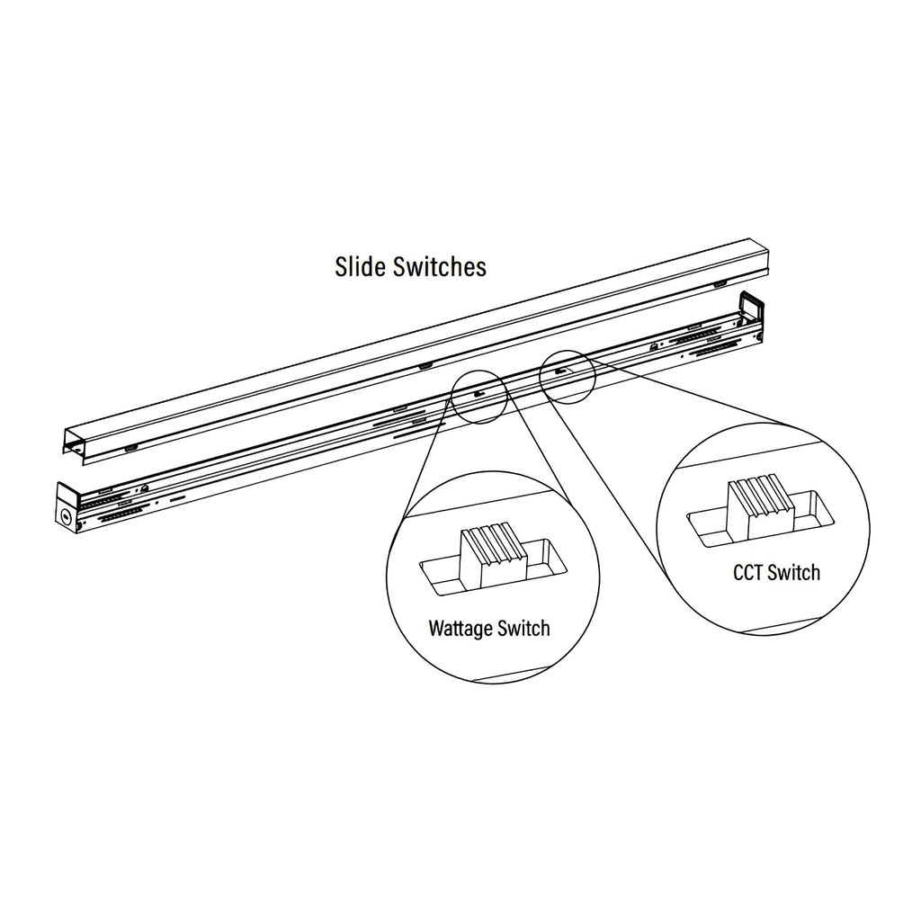 8ft Square LED Strip Light Fixture, 90W/75W/65W, Selectable Wattage ...