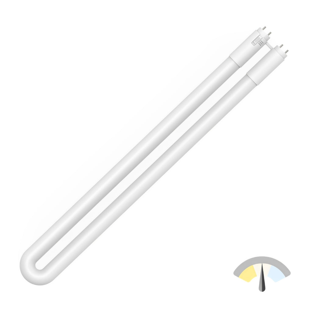 T8 U-Shaped LED Tube, 2ft, Frosted, Plug & Play, Hybrid Type A+B, 13W ...