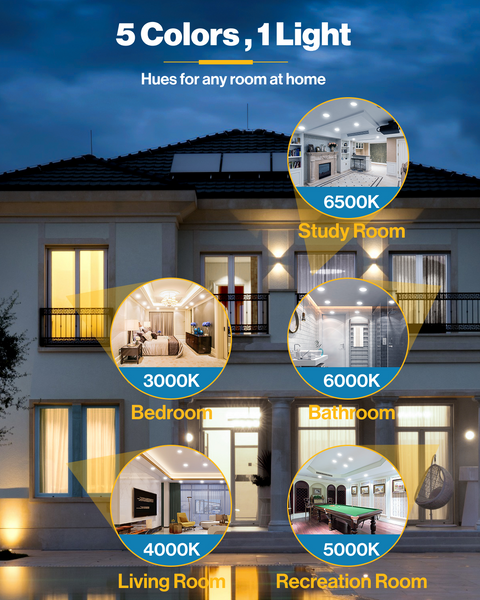 Recessed LED Lighting, 5/6 Inch, Disk Downlight, 12W, 850 Lumens ...