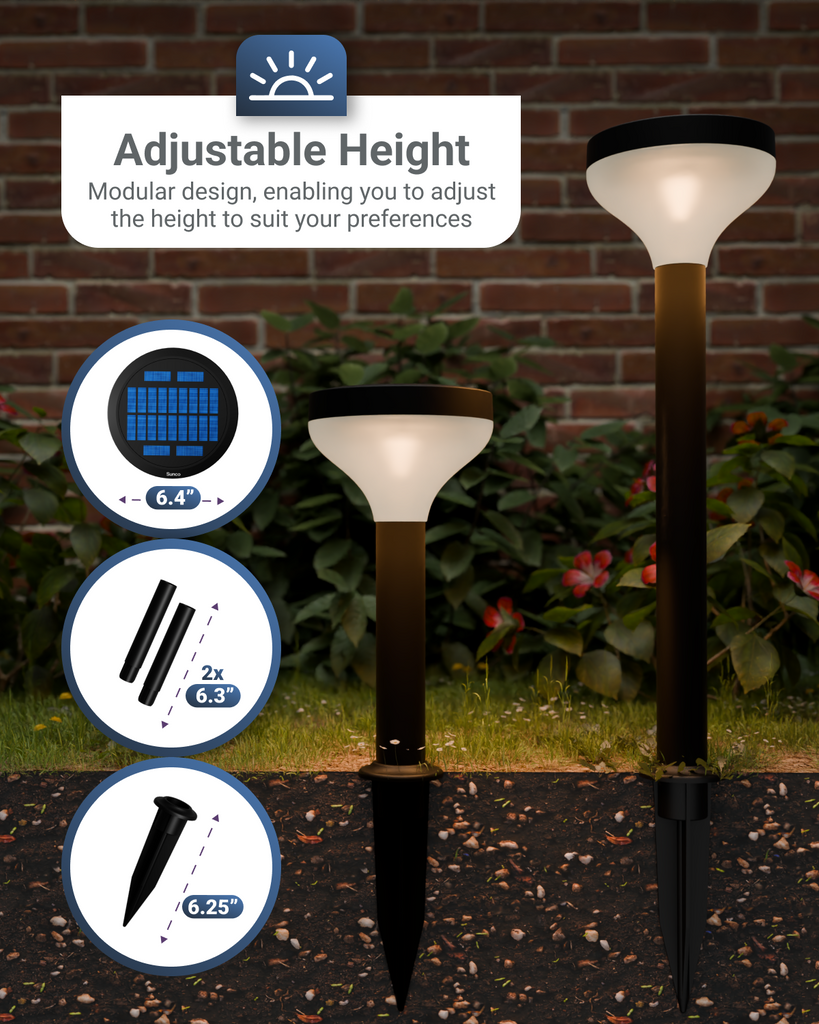 Solar Garden LED Path Lights, Round, Lotus, Dusk To Dawn – Sunco Lighting