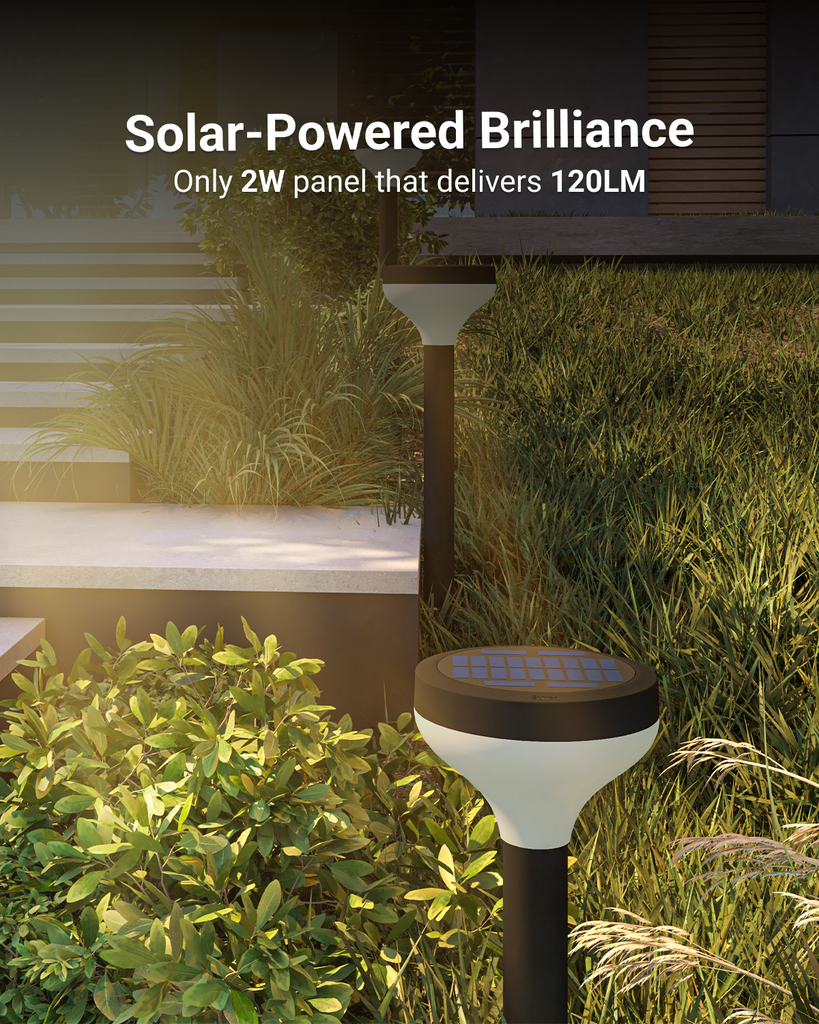 Solar Garden LED Path Lights, Round, Lotus, Dusk To Dawn – Sunco Lighting