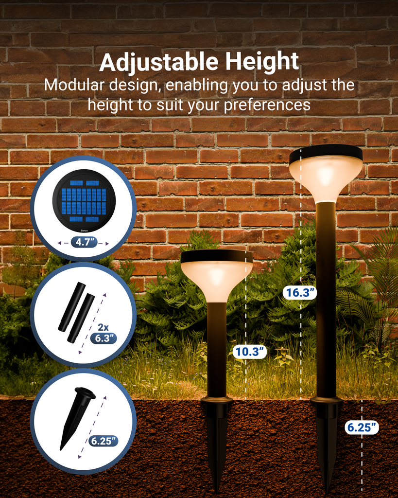 Solar Garden LED Path Lights, Round, Lotus, Dusk To Dawn – Sunco Lighting