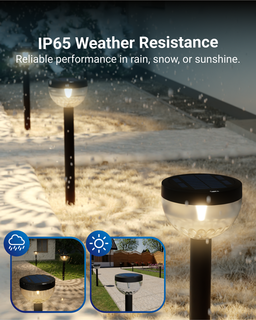 Solar Garden LED Path Lights, Round, Bloom, Dusk to Dawn Photocell ...