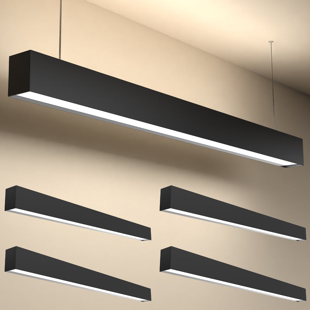 4ft LED Linear Pendant Up/Down Light, Black, 57W, 6300 Lumens – Sunco ...