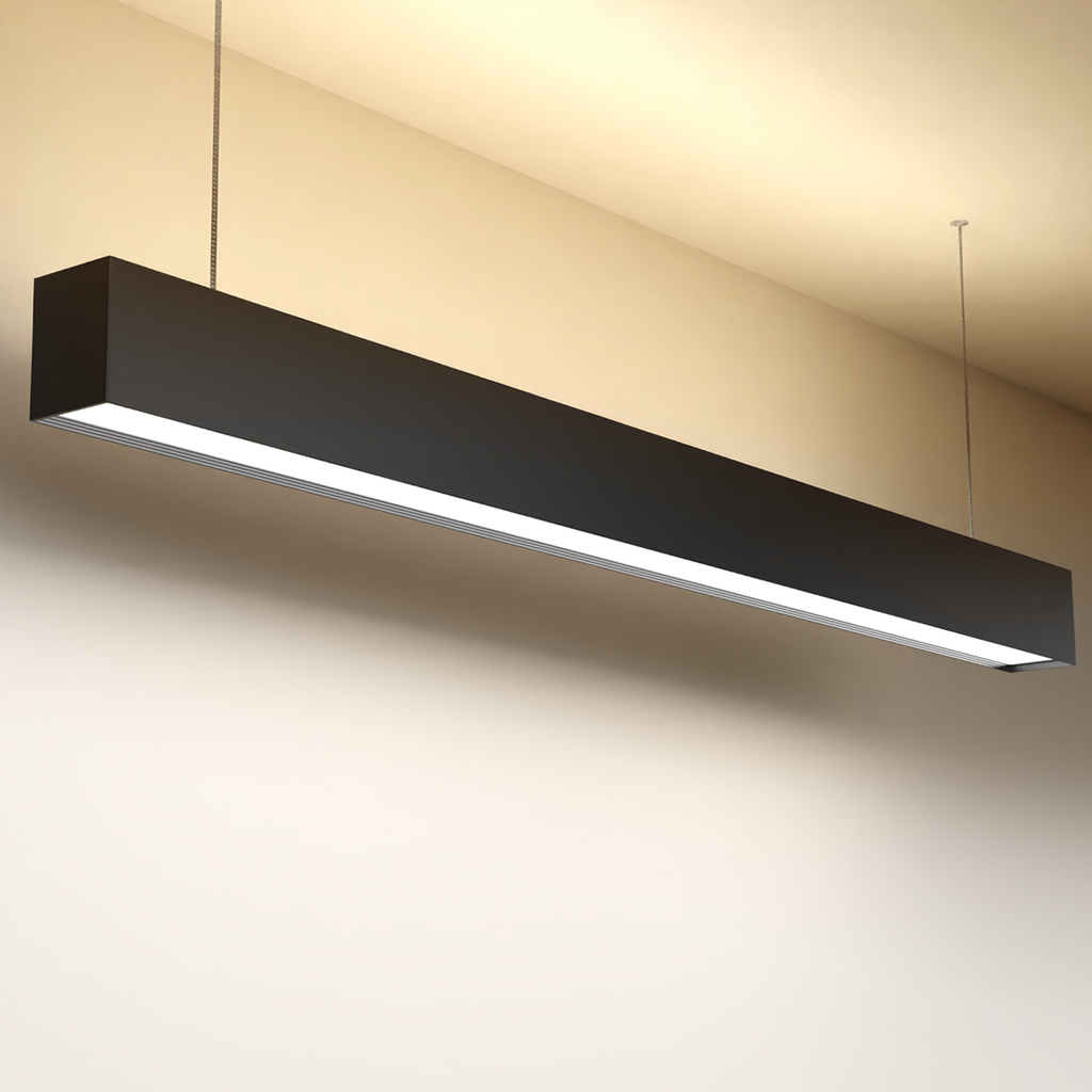 4ft LED Linear Pendant Selectable Up/Down Light, Black, 57W, 6300 Lume ...