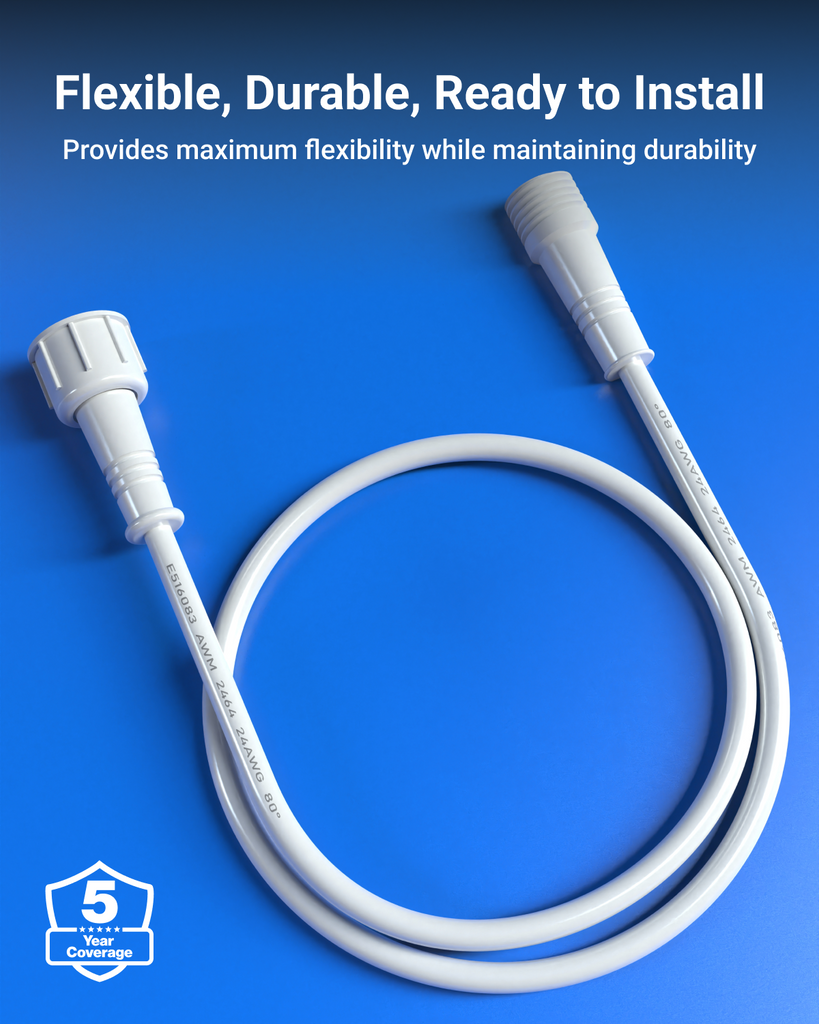 12 Inch 2-PIN Extension Cord for Sunco Single CCT Recessed Lights ...
