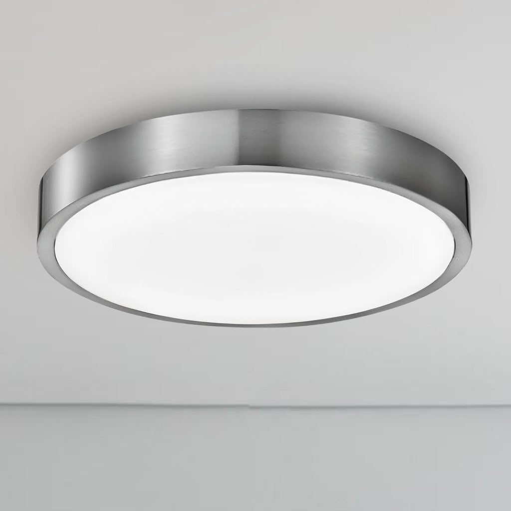 Round LED Satin Nickel Ceiling Light, Stella, Surface Mount, 2300 Lume ...