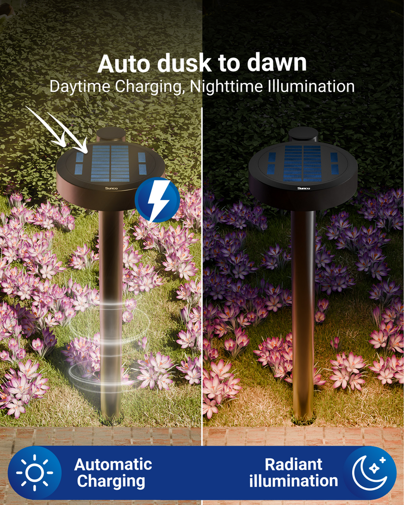 LED Solar Garden Pathway Light, Dusk to Dawn Photocell, Selectable CCT ...