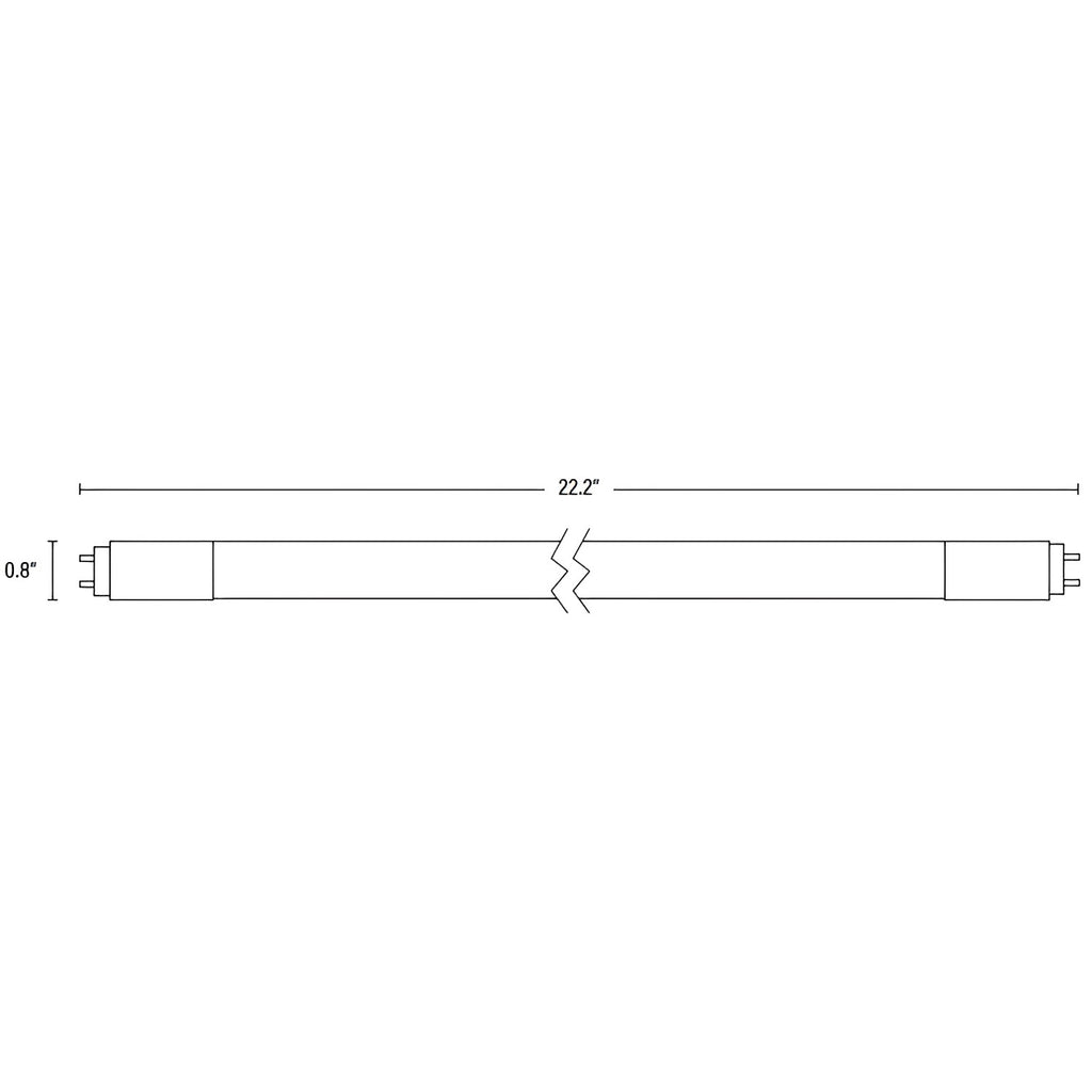 T5 LED Tube, 2ft, Frosted, Bypass, Type B, 12W, Single/Double Ended, S ...
