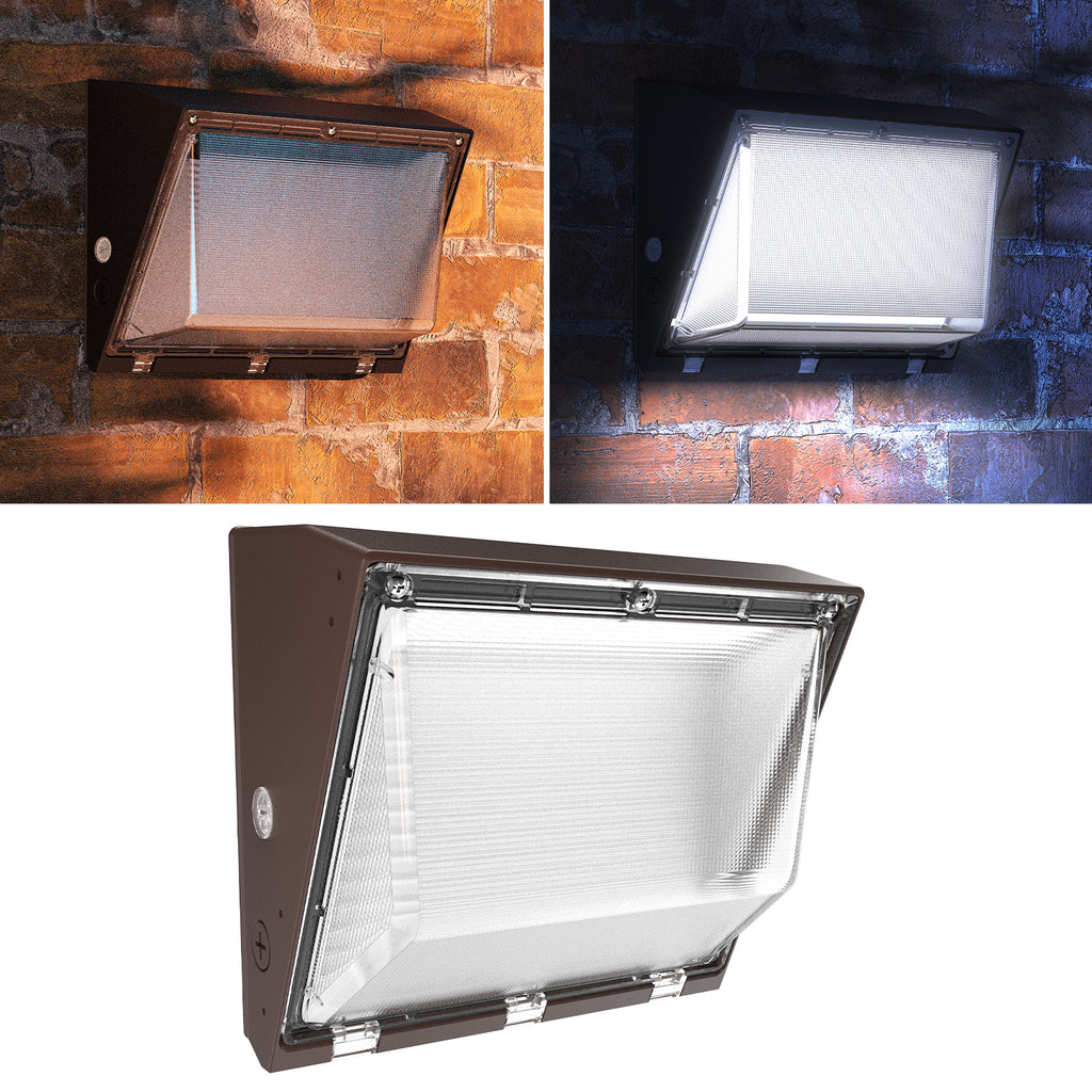 LED Semi Cutoff Wall Pack, Dusk-To-Dawn Photocell, 60W/45W/30W, Select ...