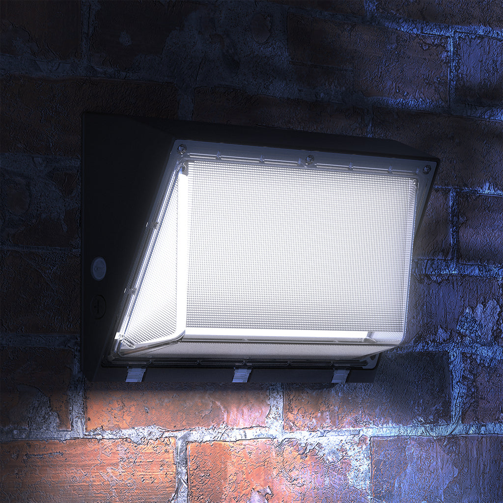 LED Semi Cutoff Wall Pack, Dusk-To-Dawn Photocell, 60W/45W/30W, Select ...