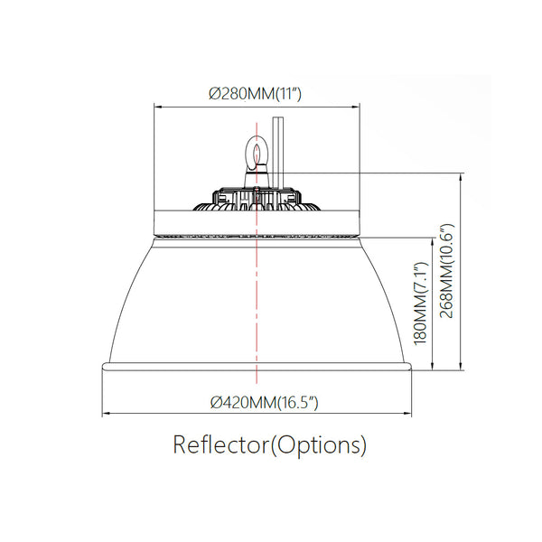 16 in. Aluminum Reflector for ULI High Bays – Sunco Lighting