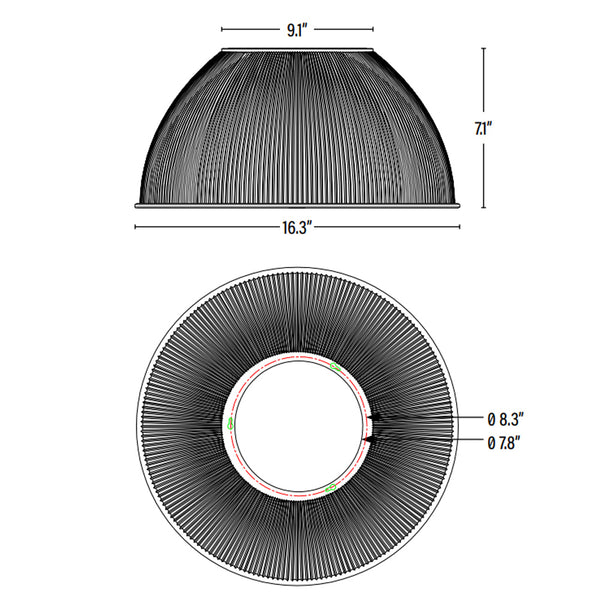 16 in. Acrylic Reflector – Sunco Lighting