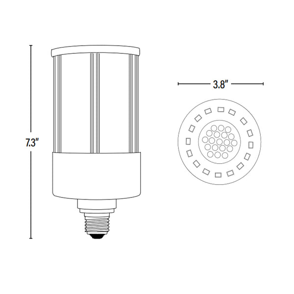 LED Corn Bulb, 27W, 3500 Lumens – Sunco Lighting
