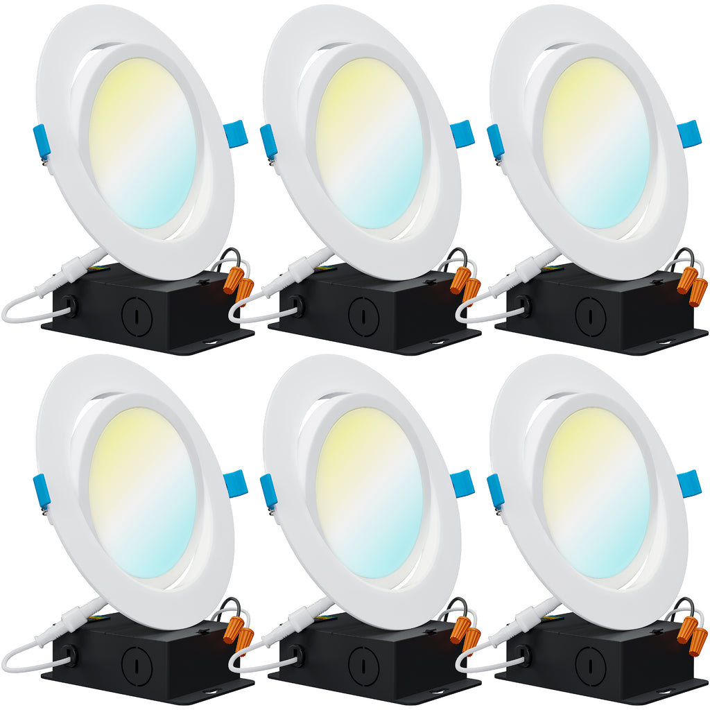 LED Recessed Lighting Kit, 6-Inch, Slim Gimbal, Selectable CCT | LED ... LED Recessed Lighting Kit, 6-Inch, Slim Gimbal, Selectable CCT | LED ...