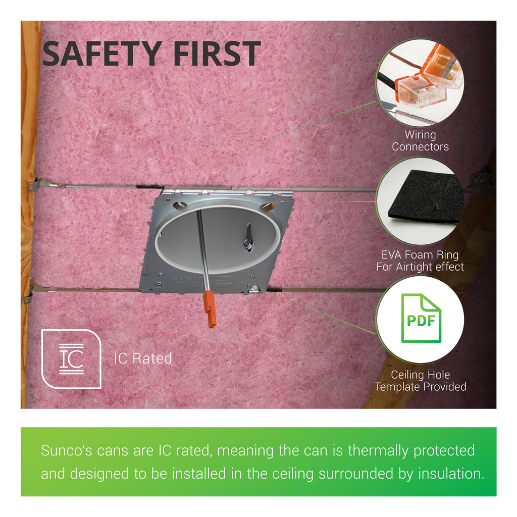 Recessed Lighting Can, 4 Inch, New Construction – Sunco Lighting