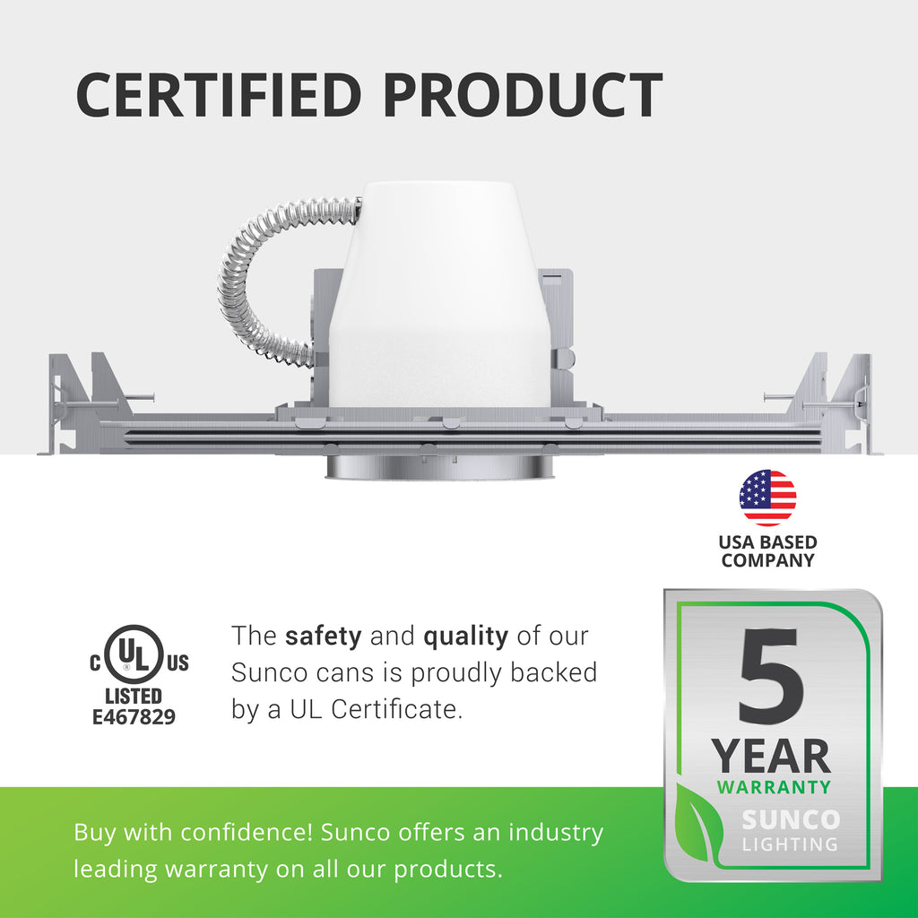 Recessed Lighting Can, 4 Inch, New Construction – Sunco Lighting