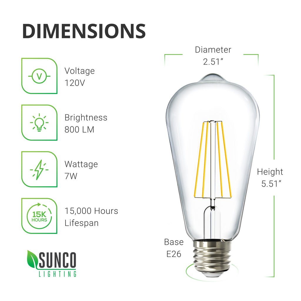 ST64 Filament Dusk to Dawn LED Bulbs | LED LIGHTING | SUNCO – Sunco ...