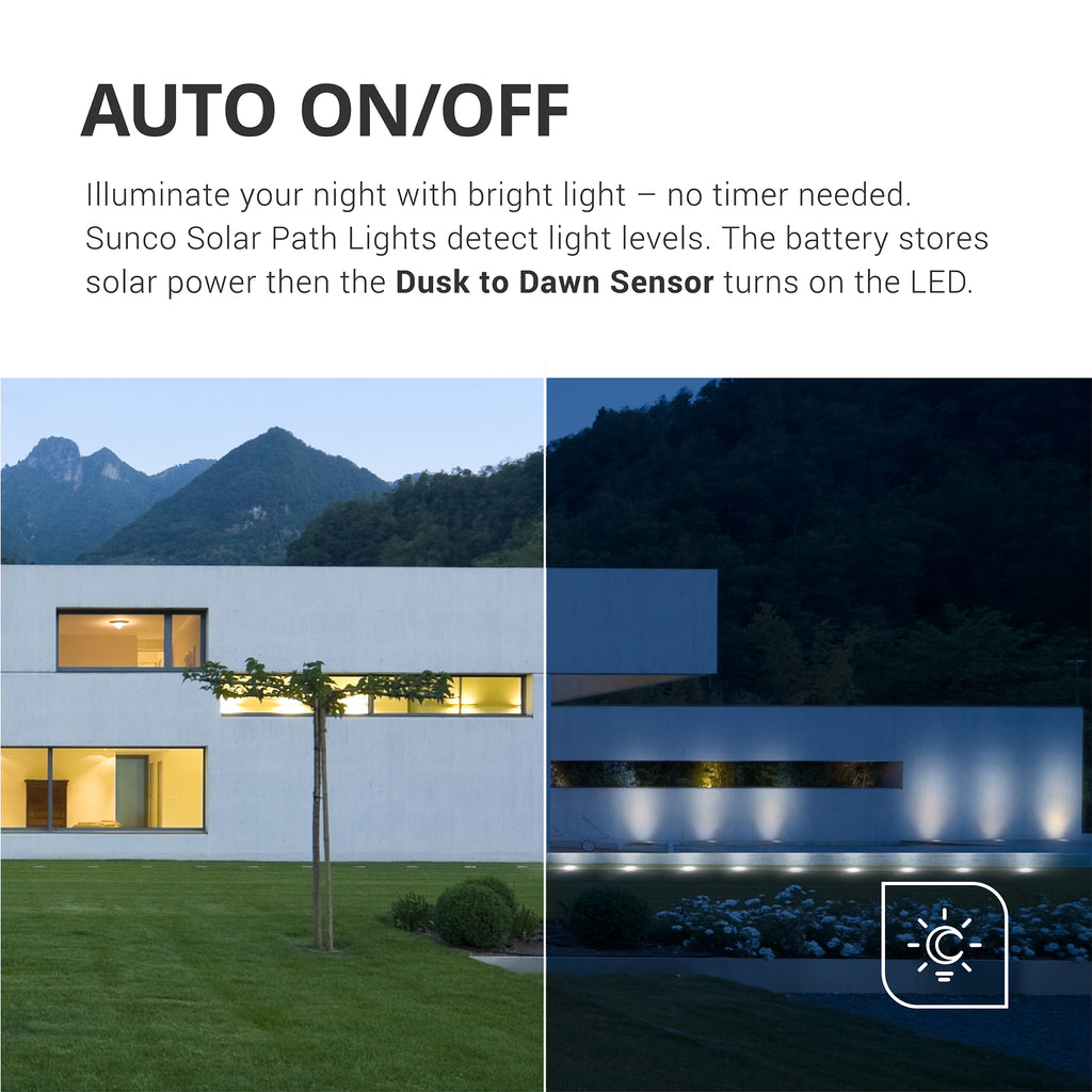 Sunco Lighting LED Solar Path Lights Round | LED LIGHTING | SUNCO